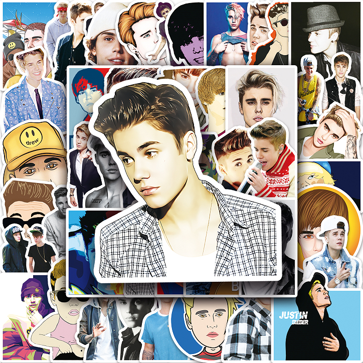 50 Piece Funny Justin Bieber Stickers Waterproof DIY For Phones Laptop ...