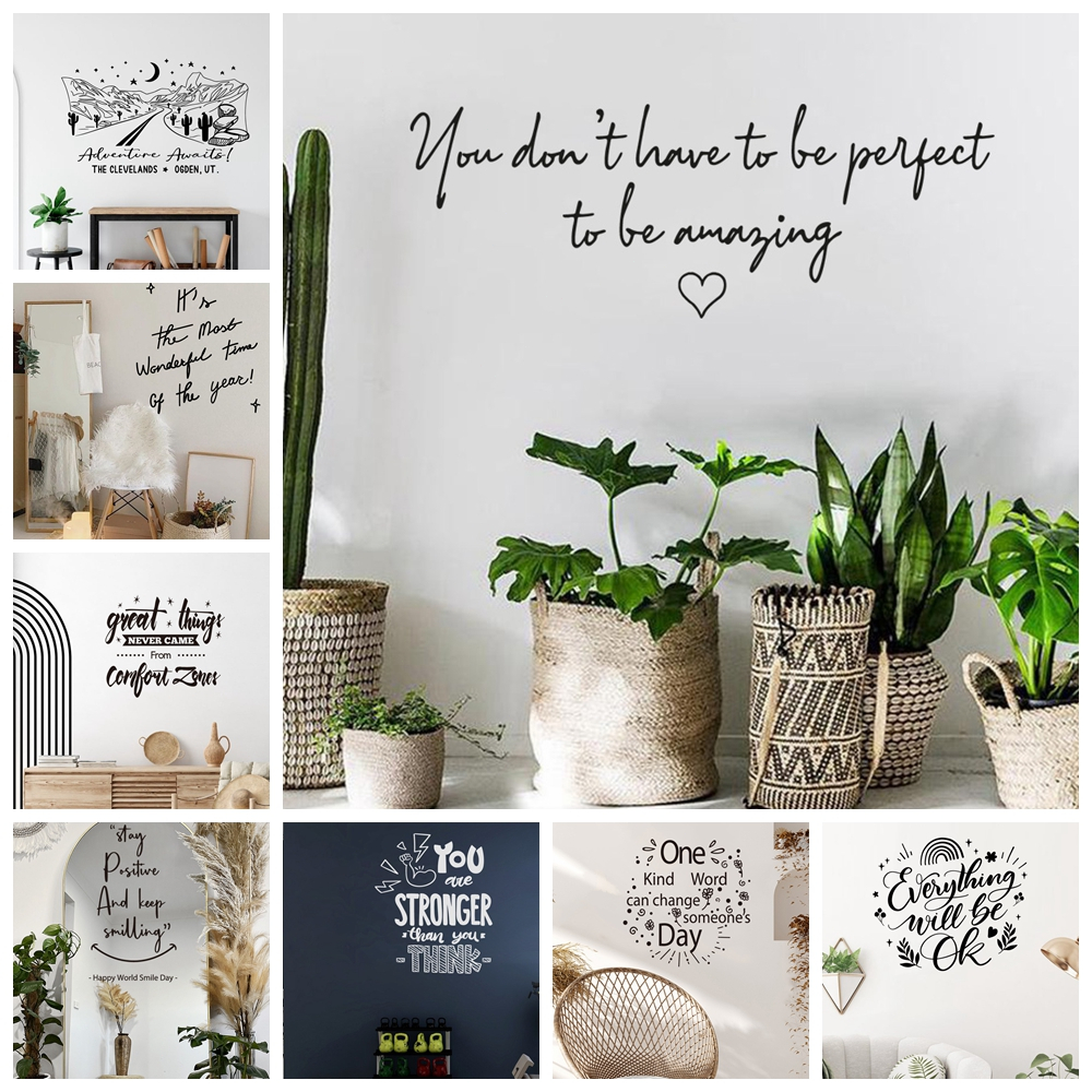 Quotes Wall Sticker Removable Home Decor Stickers Vinyl Mural Water ...