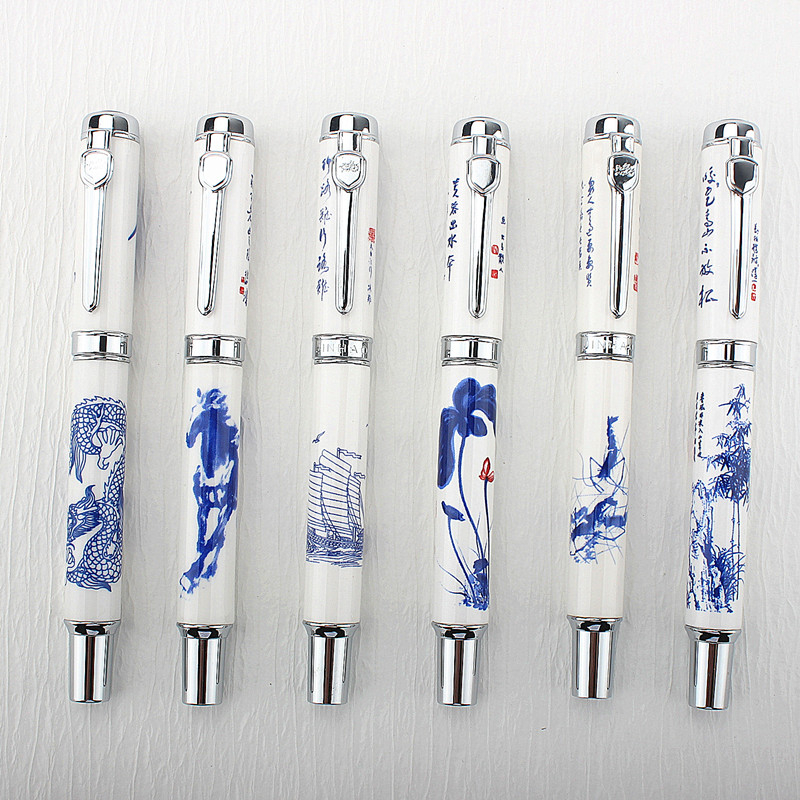 Jinhao 950 Fountain Pen Genuine Blue White Porcelain Student Business ...