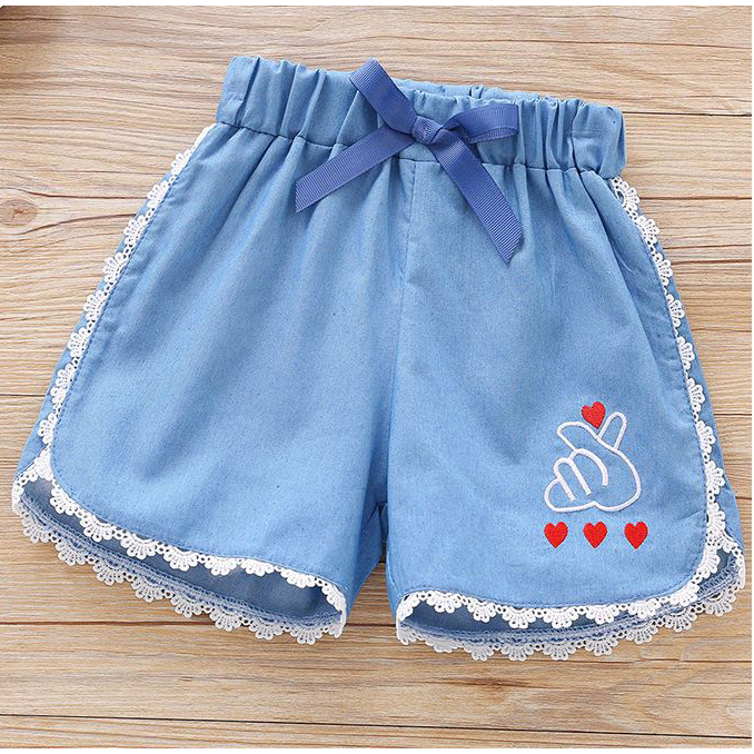 Kids Shorts Jeans Girls Short Pants Cotton Children Solid Pant Summer ...
