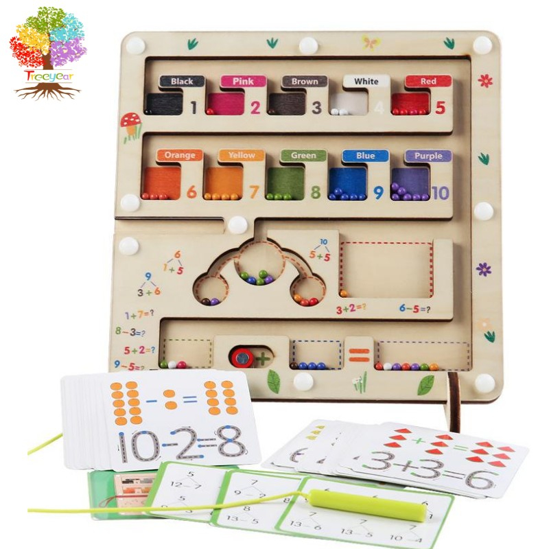Magnetic Color and Number Maze, Wooden Counting and Sorting Toys ...