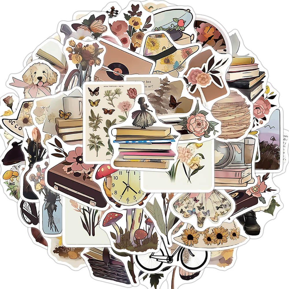 [Large stickers]50PCS Cartoon Cute Aesthetic Flower Stickers DIY Laptop ...