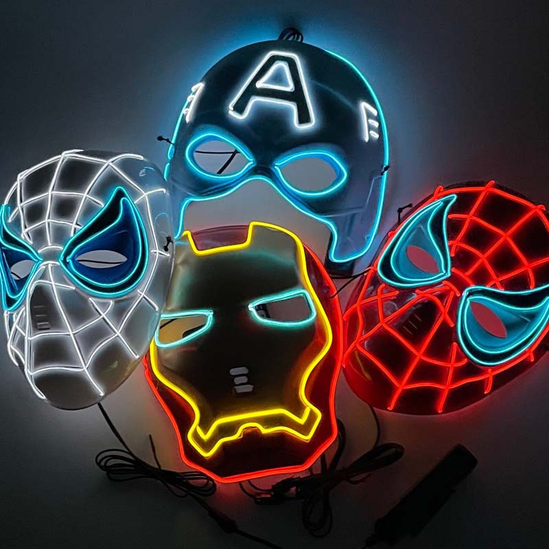 Led Light-emitting Spider-Man Mask Iron Man Captain America Marvel ...