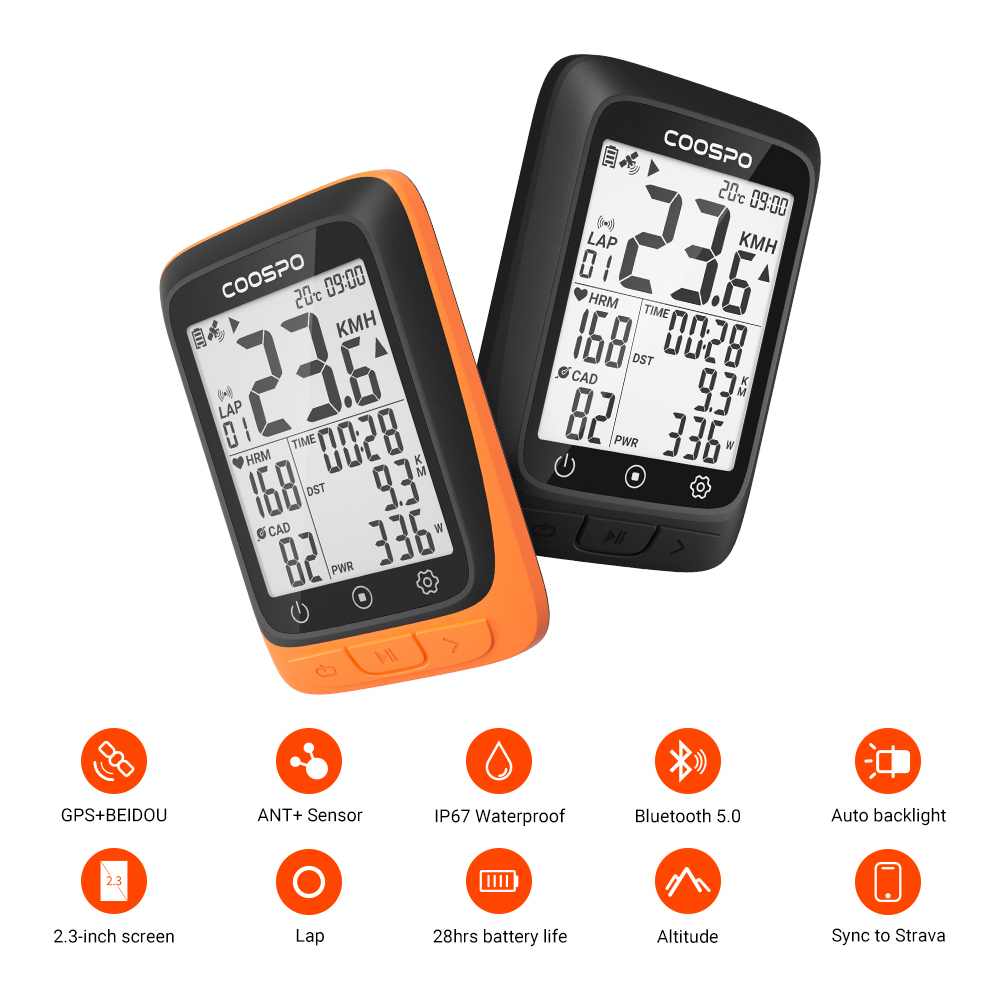 Coospo BC107 Bike speedometer wireless water proof IP67 Rechargeable ...