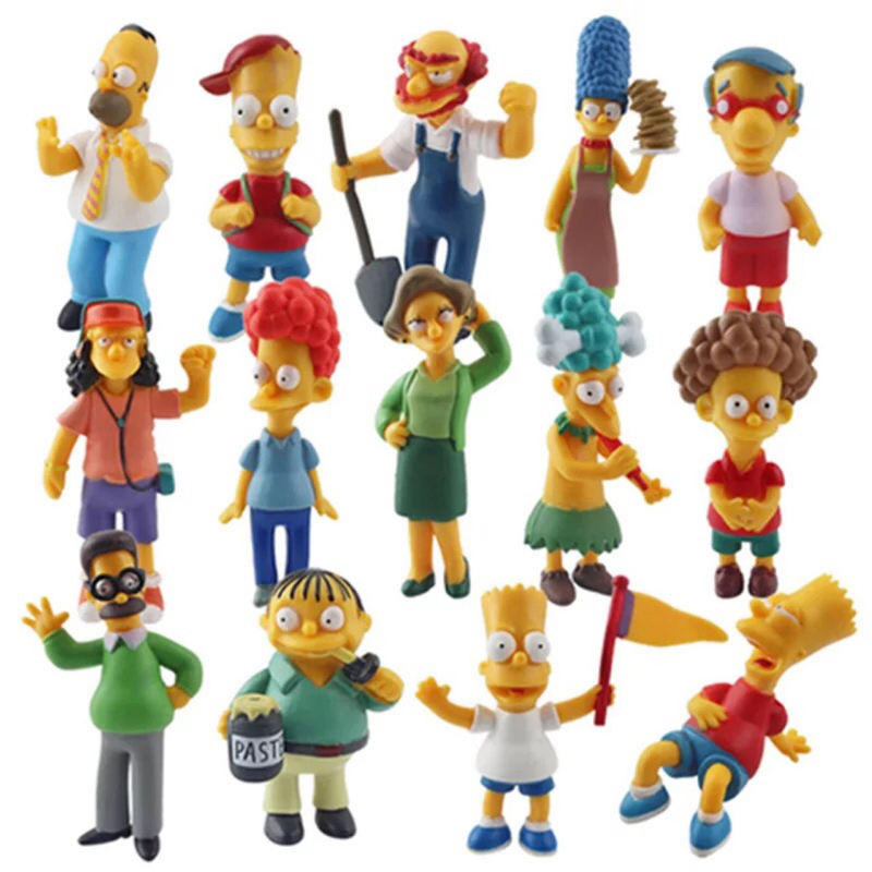 14Pcs/Set 6-12cm The Simpsons Figure Homer J Simpson Marge Simpson Bart ...