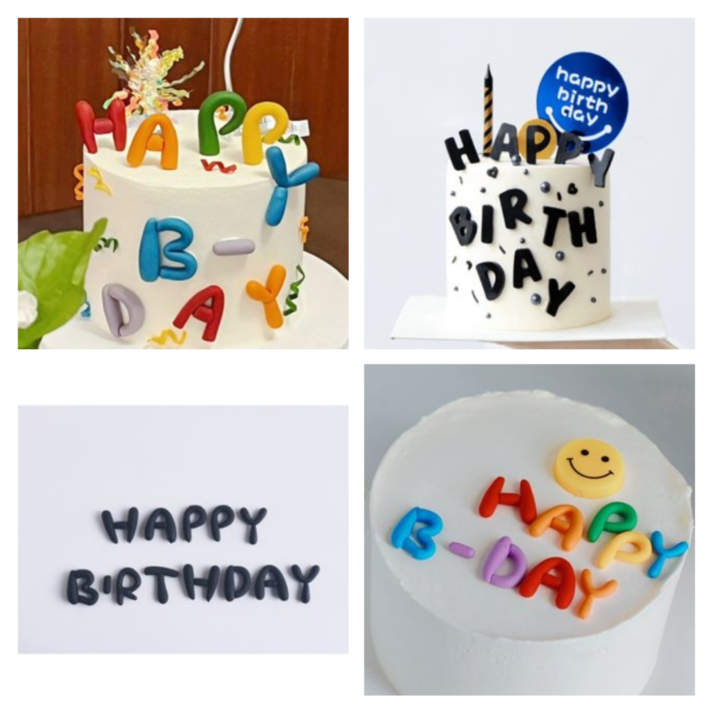 INS New Colorful Alphabet Set Happy Birthday Cake Topper Birthday ...