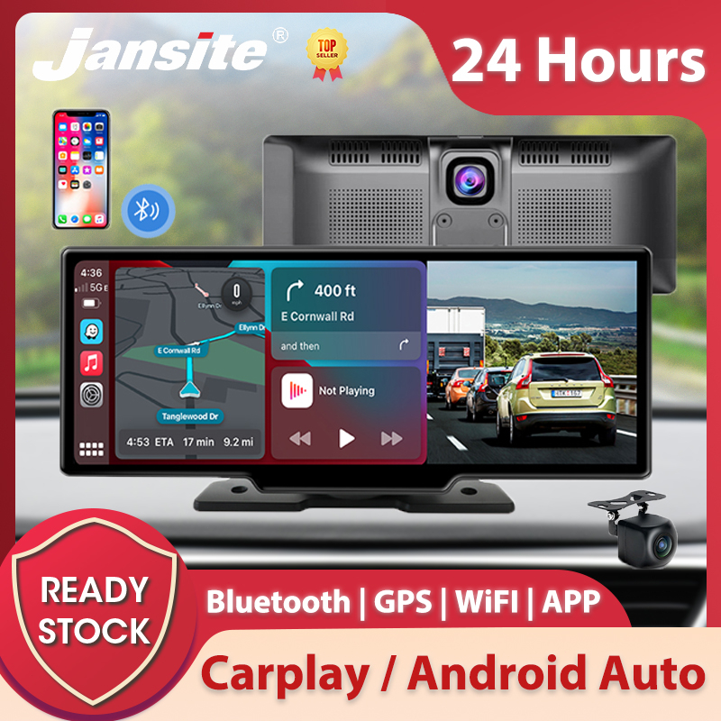 Jansite 10.26 inch In Car DVR Dash Cam 4K Carplay Android Auto Touch ...