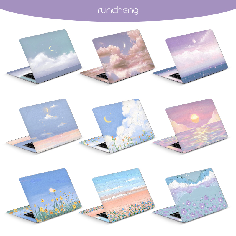【2pcs】DIY Sky Landscape Laptop Cover Sticker Beautiful Fresh Laptop ...
