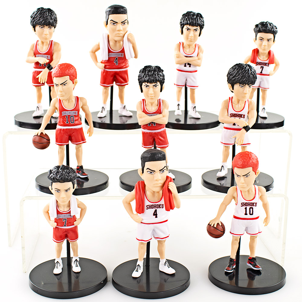 10Pcs/Set Anime Slam Dunk Figure 9cm Sakuragi Hanamichi Anime Figure ...