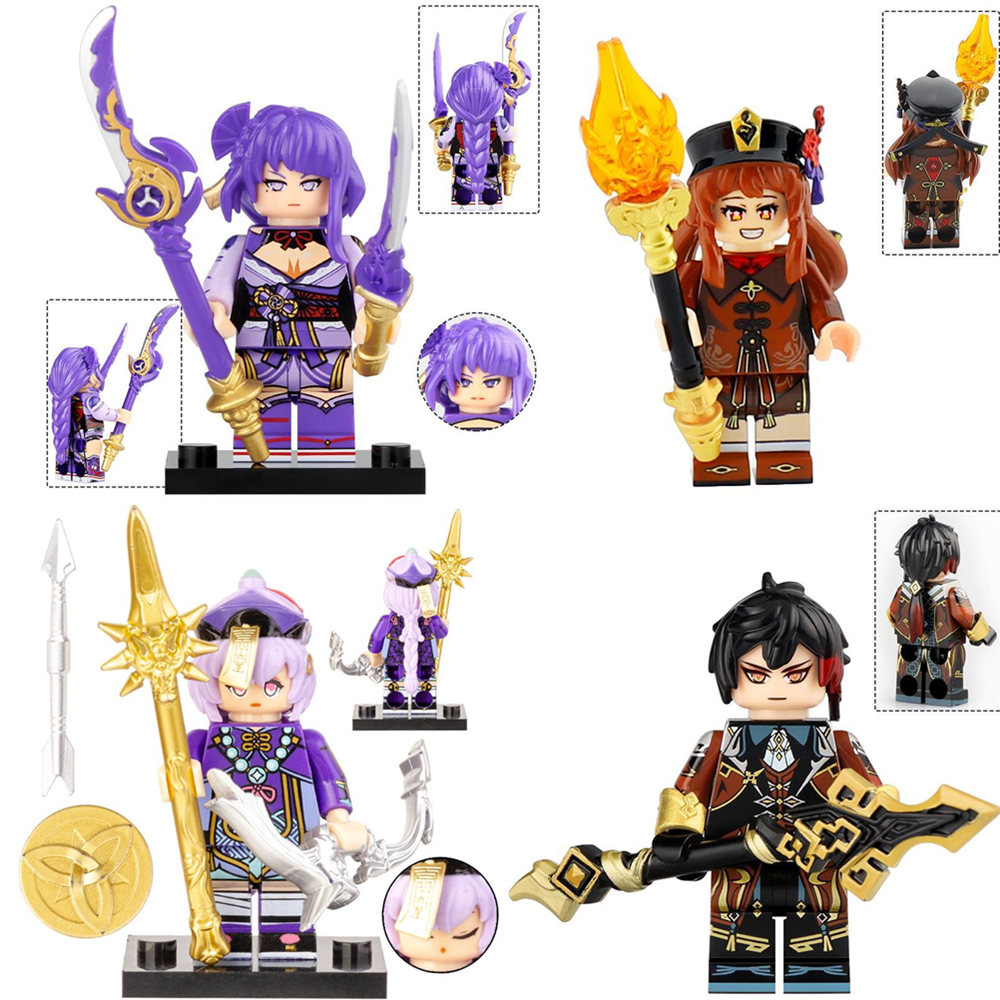 Genshin Impact Qiqi Mini Building Block Toys Figure Raiden Shogun ...