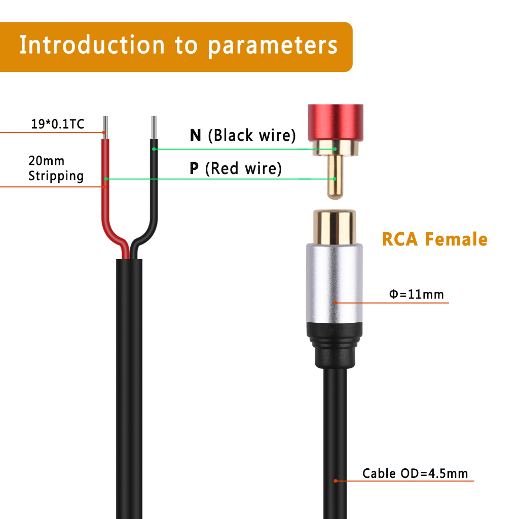Speaker Wire RCA Male Plug Jack, Speaker Wire RCA Female Plug Adapter ...