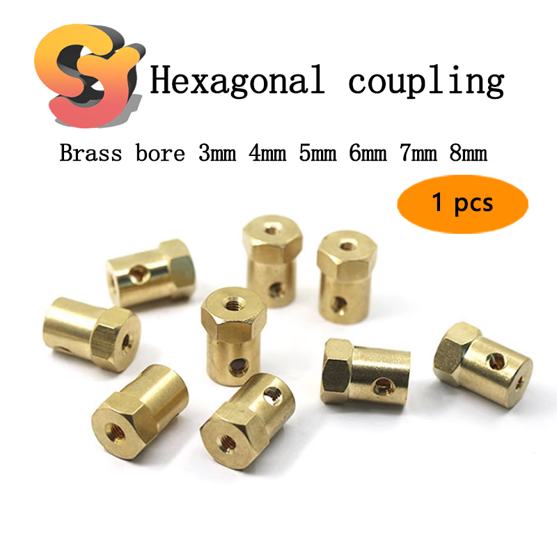 1pcs Brass Hexagonal Coupling Smart Car Wheel Motor Coupling Robot ...