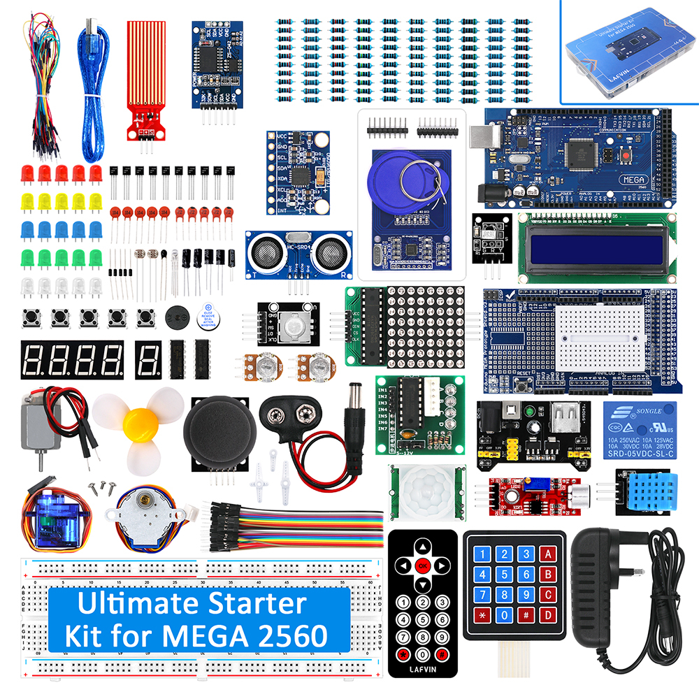 LAFVIN MEGA 2560 Project Ultimate Starter Kit for Arduino Mega2560 with Tutorial/ LCD1602 IIC ...
