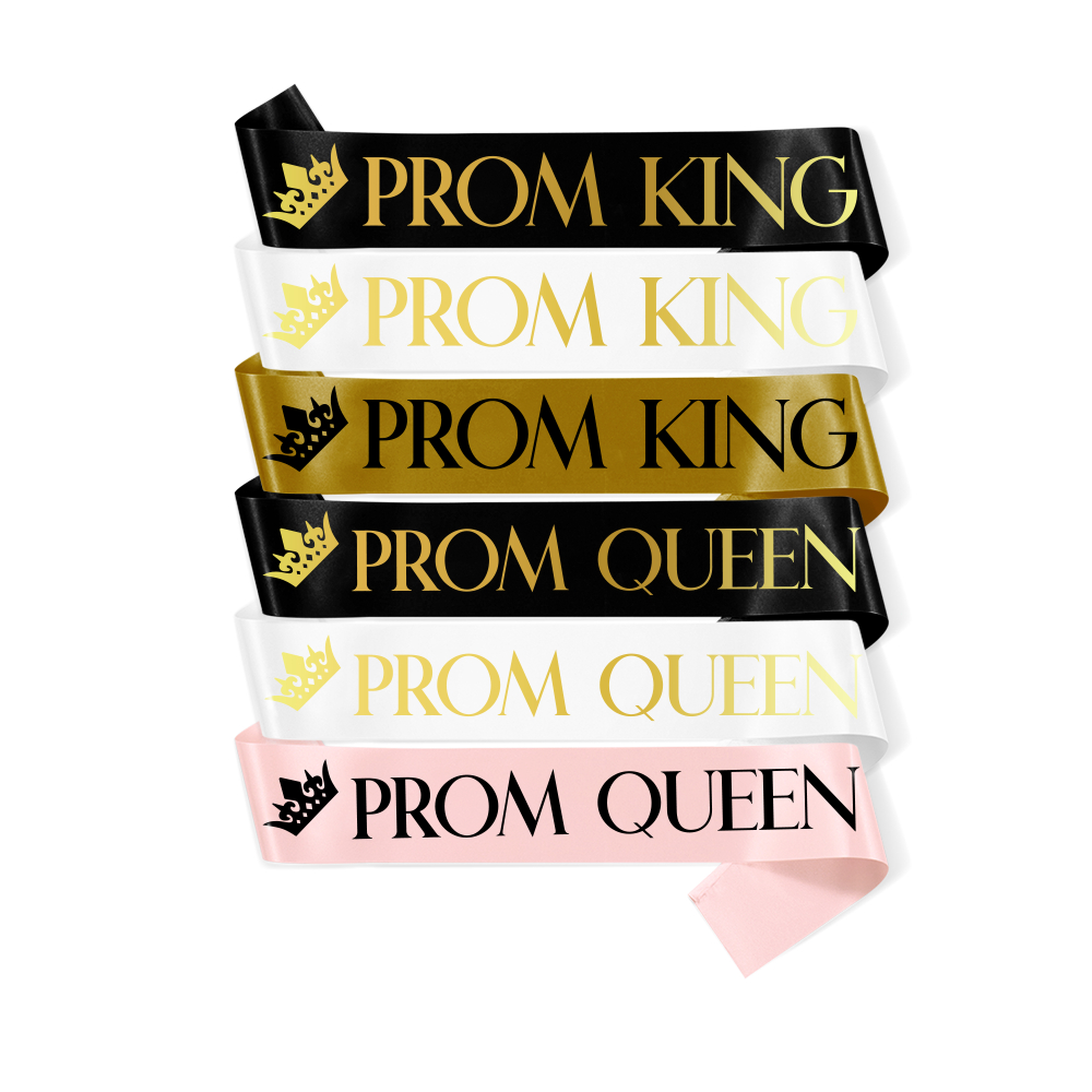 PROM KING PROM QUEEN Satin Sash Party Decoration | Shopee Singapore