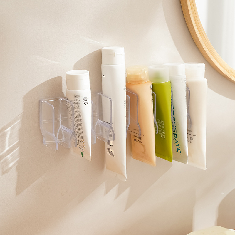 Wall-mounted Perforated Toothpaste Holder Bathroom Facial Cleanser ...