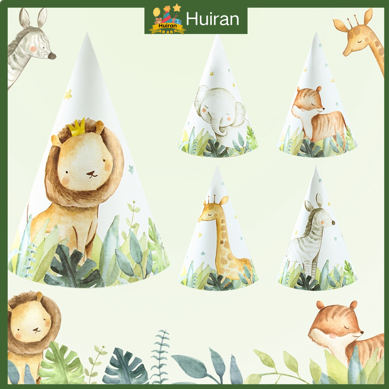 6PCS Jungle Safari Theme Party Hat Zoo Animal Party Headbands ...