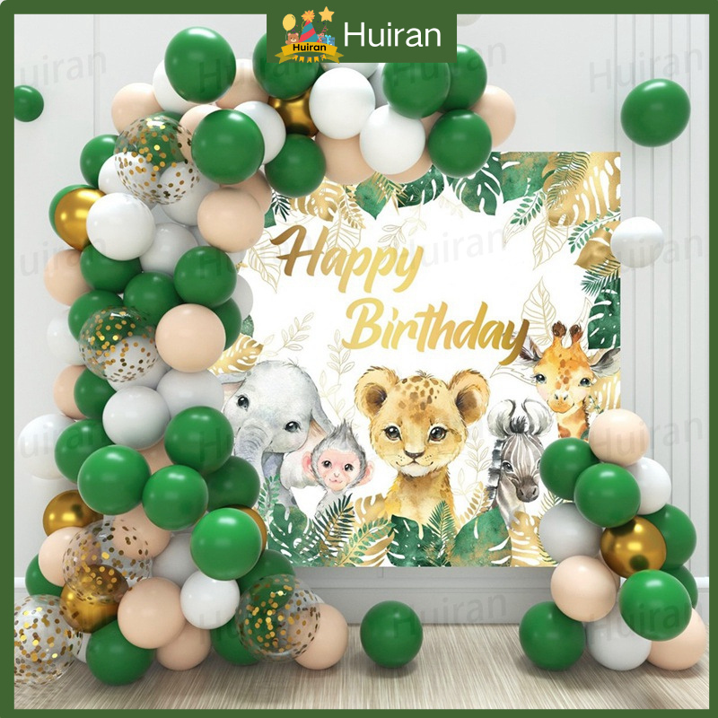 83PCS Safari Theme Balloon Banner Set Party Decorations Happy Birthday ...