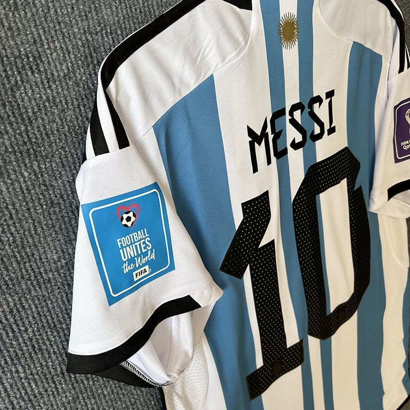 2022 World Cup Champion Argentina Fan Edition Home Away Jersey Set ...