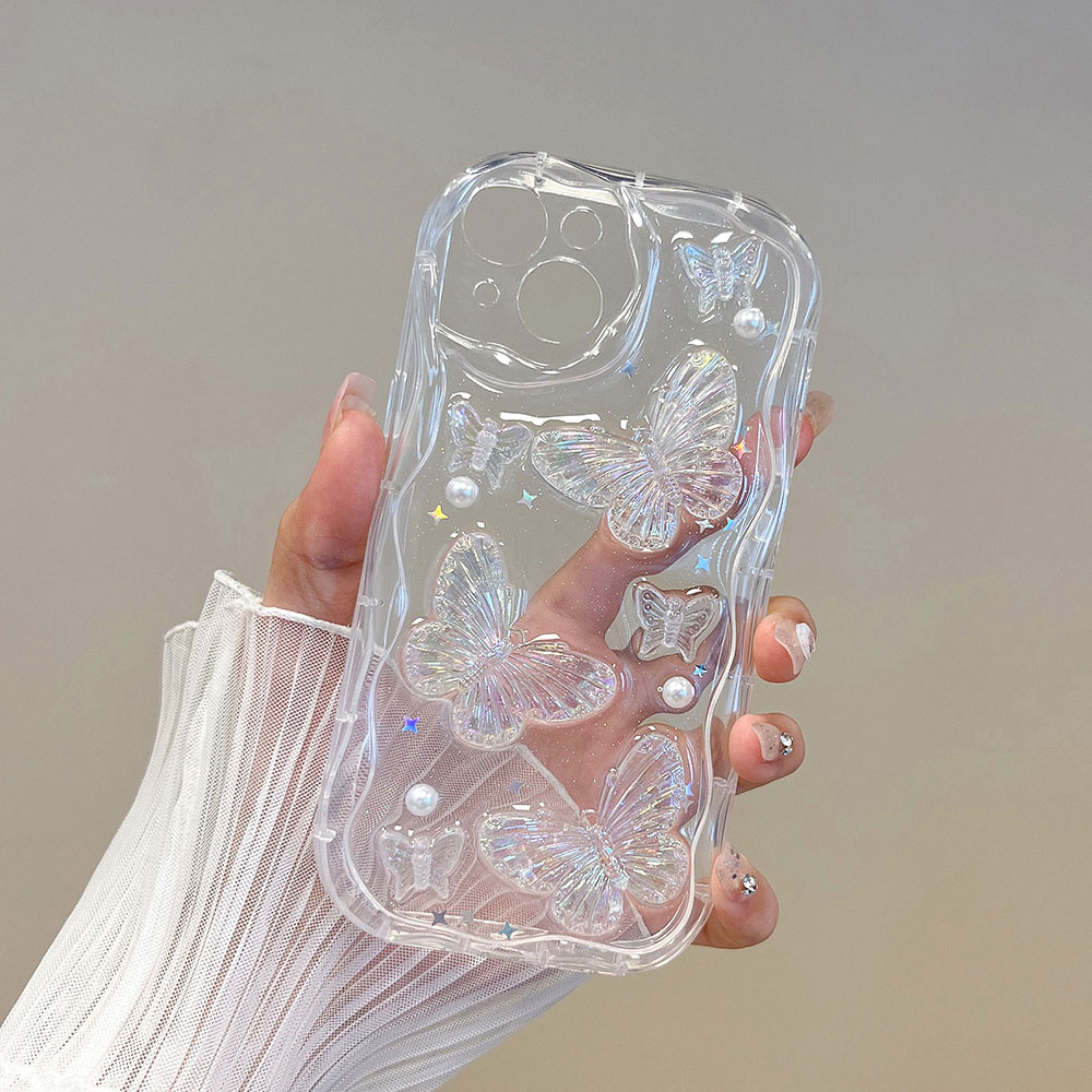 For iphone 16 14 pro max 15plus Transparent three-dimensional butterfly ...