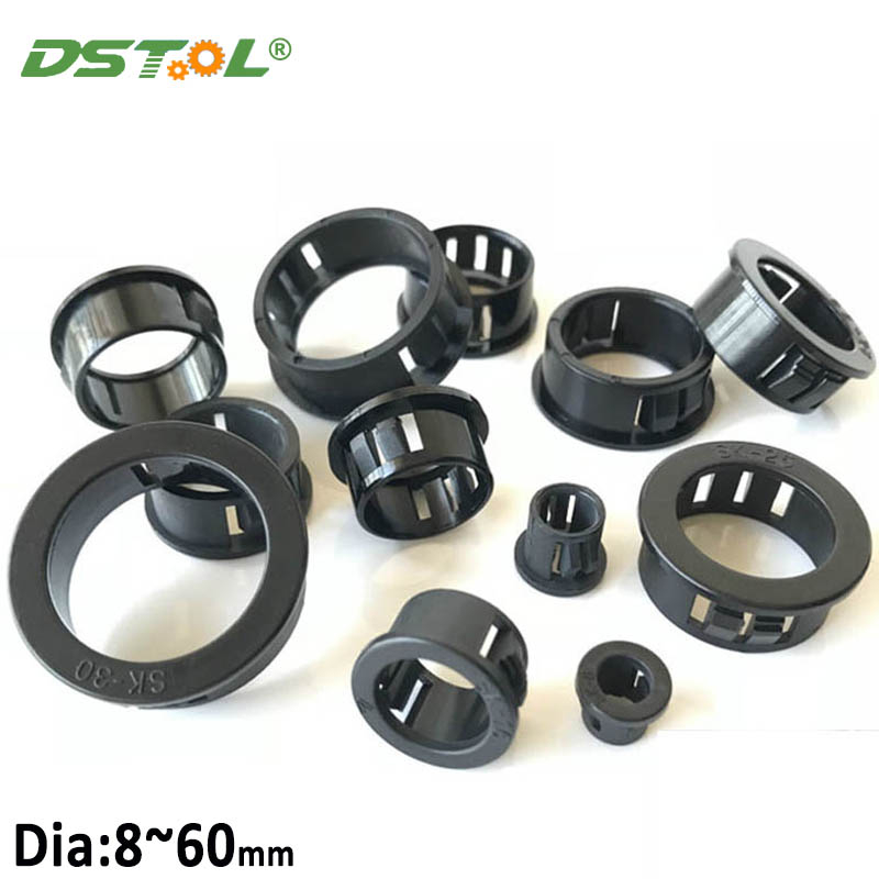 Plastic Snap-on Wire Grommet Gasket Clamp Black Nylon Wire Inlet Outlet ...
