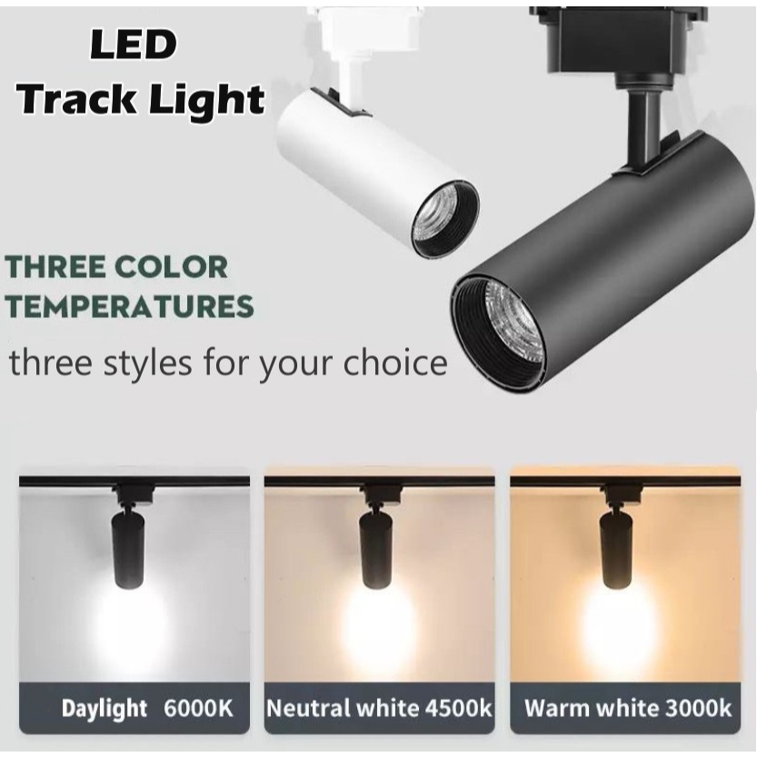 Track Light 12W 20W 30W 40W COB LED Spotlight Fixture Bedroom Ceiling ...