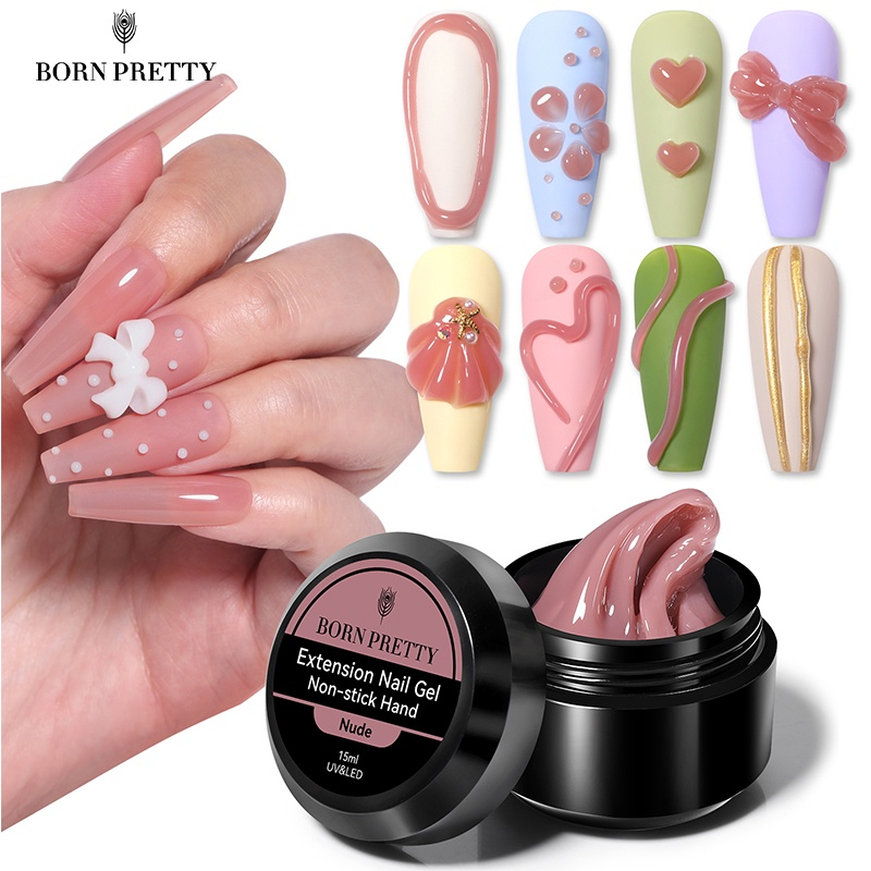 BORN PRETTY Solid Builder Nail Gel Extension Gel Non Stick Hand ...