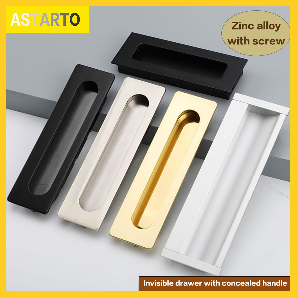 ASTARTO Hidden Handle Recessed Handle Black Gold Silver Drawer Handle ...