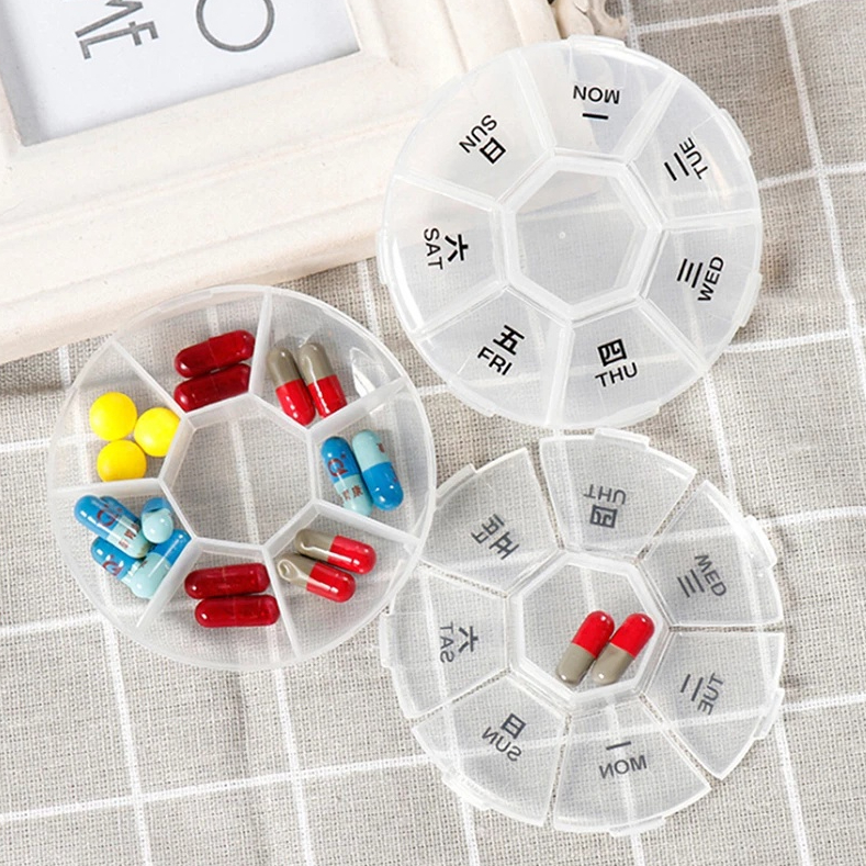 One Week Pill Box Weekly Tablet Storage Box With Lid / Travel Portable ...