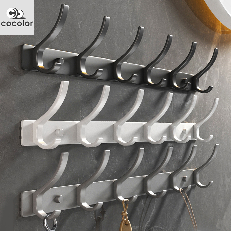 Cocolorrr No Drill Door Hook Clothes Hanger Steel Hooks Hanger Bedroom ...
