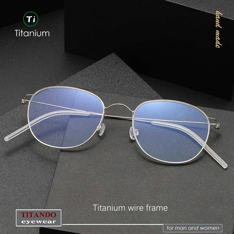 Nordic Minimalist Screwless Design Titanium Wire Glasses Frame Ultra ...