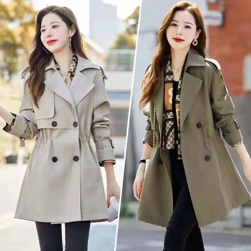 Fashion Elegant Long Sleeve Windbreaker Jacket Women Plus Size Spring