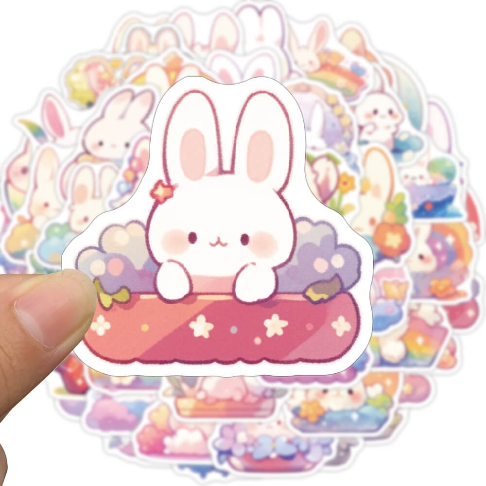 [Large Stickers]50pcs Cartoon Rainbow Rabbit Stickers for Laptop ...