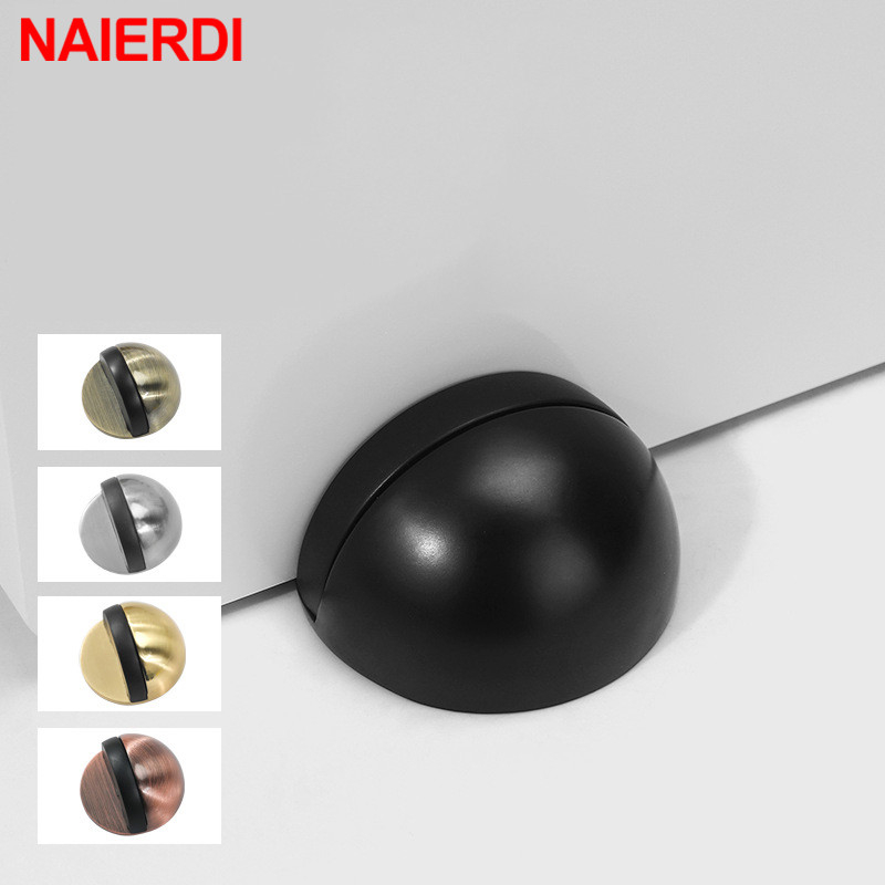 NAIERDI Zinc Alloy Rubber Door Stopper Non Punching Sticker Hidden Door ...