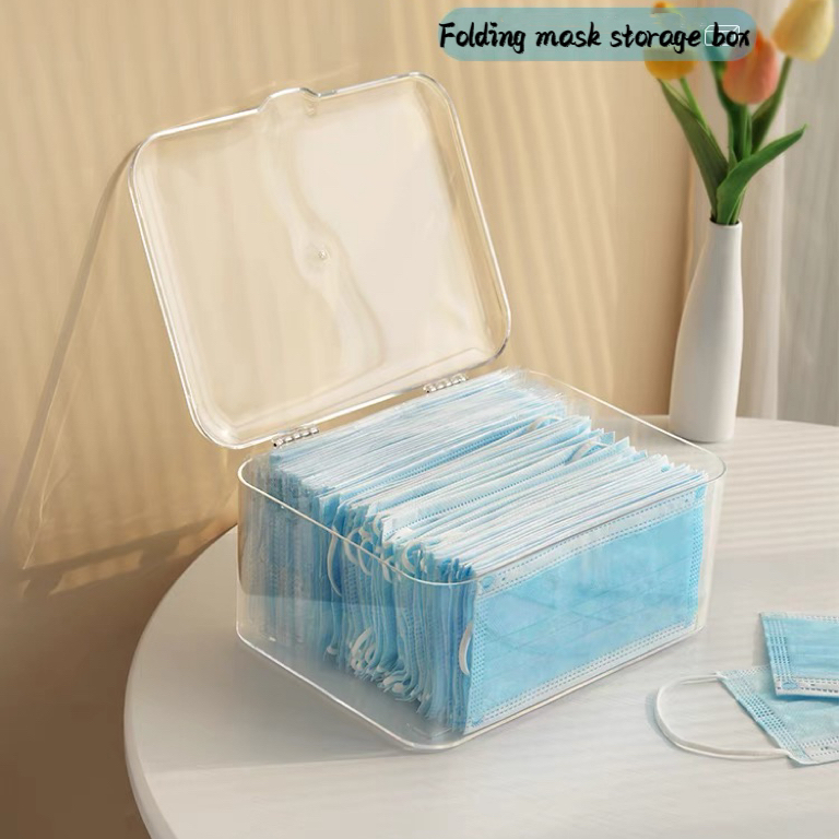 With Dust Cover Mask Storage Box Large Capacity Multifunctional ...