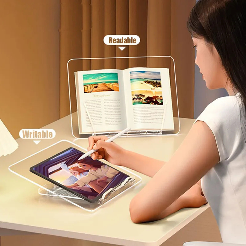 Transparent Acrylic Reading Book Stand for Tablet Laptop Holder ...