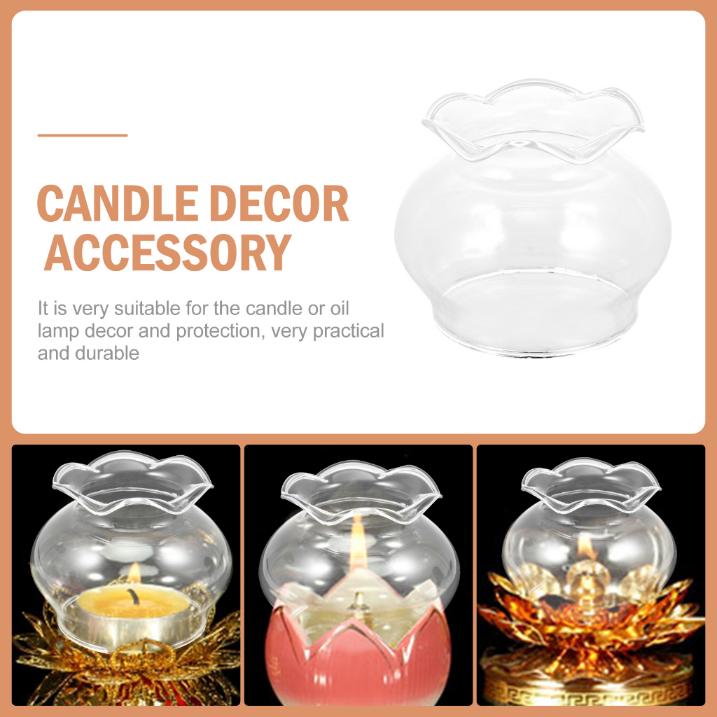 Glass Lamp Shade Holder Sleeve Oil Lamp Cover Glass Small Windproof ...