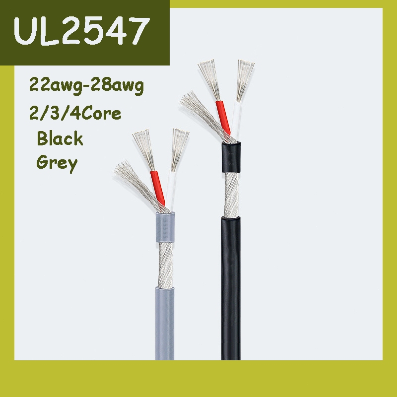 UL2547 PVC Shielded Wire Cable 22AWG-28AWG Tinned Copper 2/3/4-Core ...
