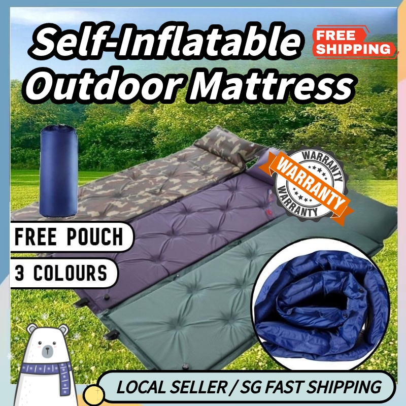 SG Stock Outdoor Inflatable Camping Mattress/ Self Inflatable Sleeping ...