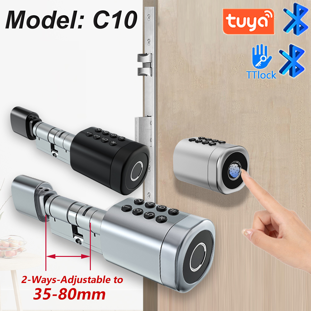 Fingerprint Smart Cylinder Lock Digital Lock TTlock/Tuya APP Remote ...