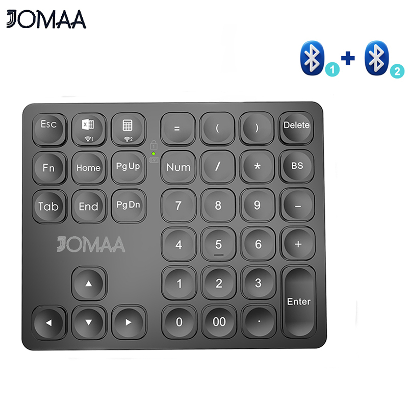 JOMAA 36keys Bluetooth Numeric Keypad Wireless Rechargeable Numpad ...