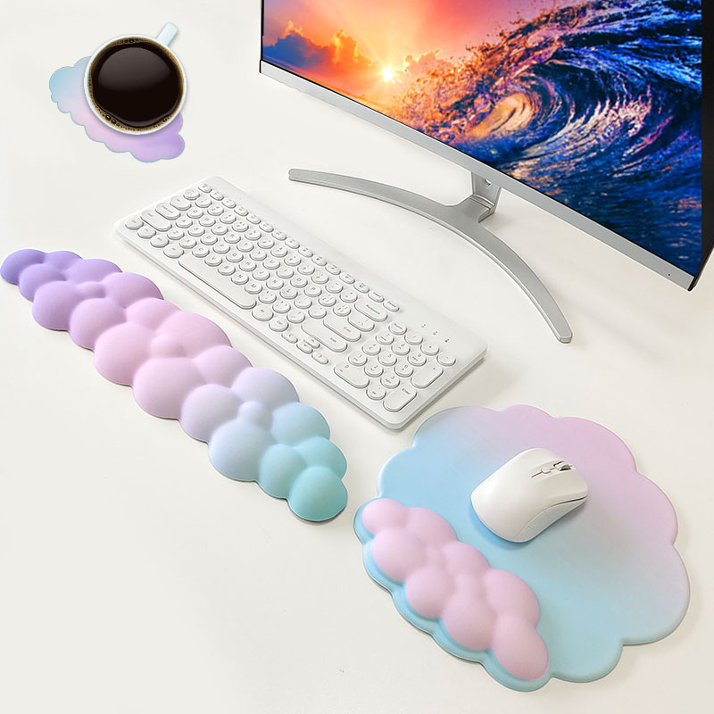 Ergonomic Marble Mouse pad Memory Foam keyboard mat set Marble design ...