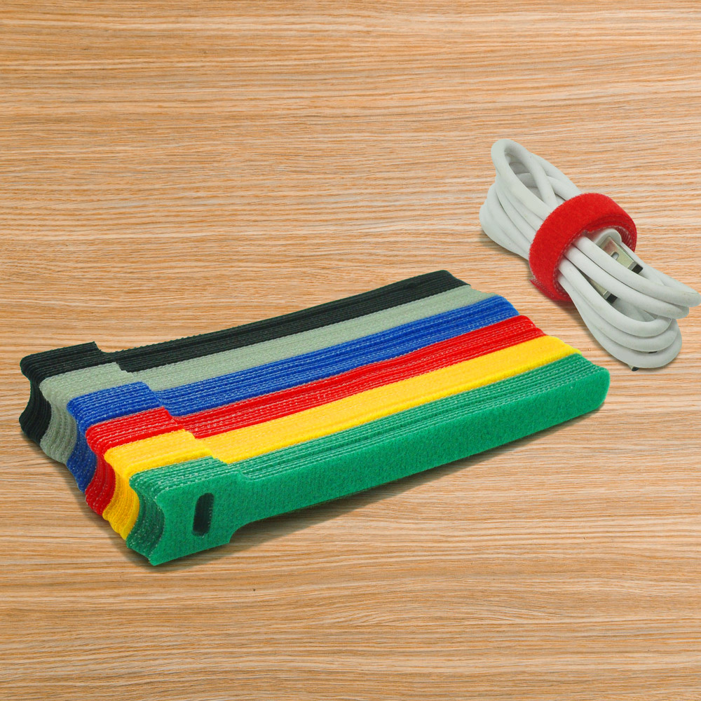 50pcs Colorful Velcro Cable Ties Wire For Reusable Wire Wrap Managemen ...