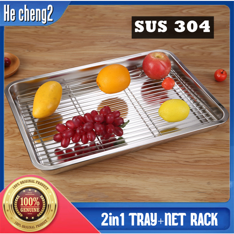 【SHIP IN 24 HOURS 】304 Stainless Steel Baking Tray Bakeware Oven Sheet ...