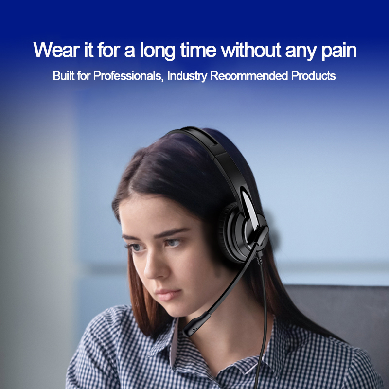 SPRISE Stereo USB Headset Rotating Mic Earphone Noise Cancelling 3.5mm ...