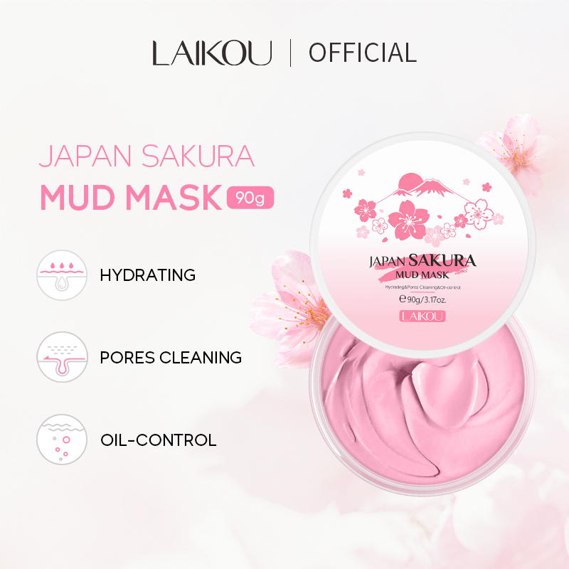 LAIKOU Sakura Mud Mask Deep Cleansing Whitening Remove Blackhead ...