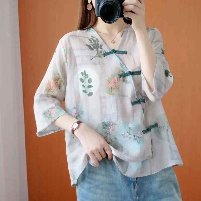 Plus Size Women's Traditional Wear Chinese Ethnic Style Oversized Tops ...