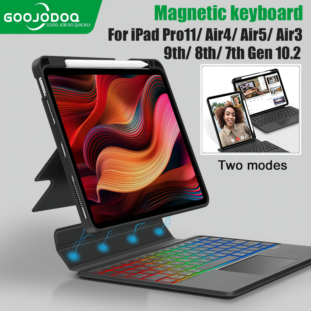 Goojodoq for ipad Magnetic Removable Kickstand Case with Bluetooth ...