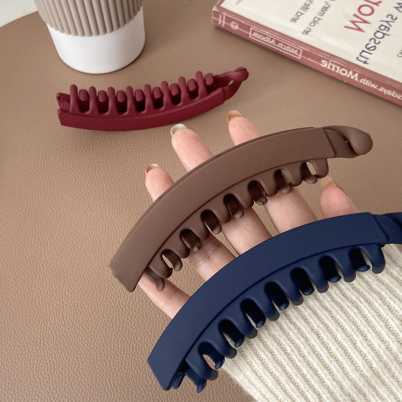 Simple Style Claw Clip Frosted Color One-word Clip Banana Clip Ponytail ...