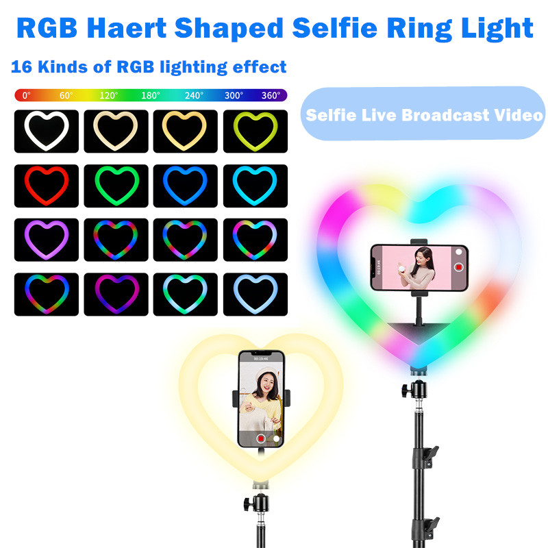 Wenzi Rgb Ring Light Dimmable Led Ring light 13inch/33cm Heart Shaped ...