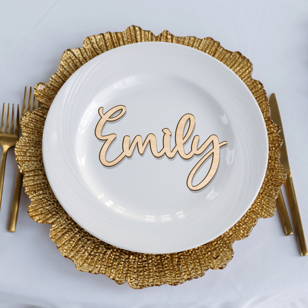 Personalized Wooden Acrylic Laser Cut Names Place name settings Guest ...